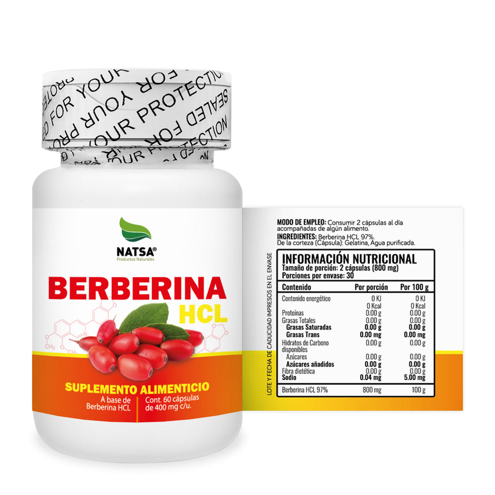Berberina HCl 60 cápsulas – NATSA